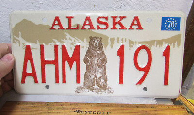 1976 Alaska License Plate '76 Kodiak bear style plate, Mint AHM 191 ...