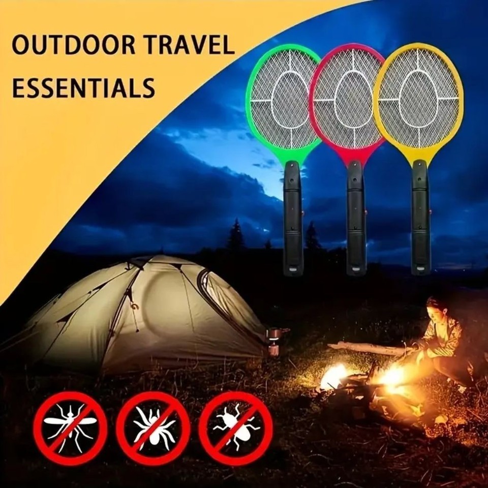 Bug Zapper Racket Fly Killer Electric Wasp Mosquito Insect Pest Swatter ...