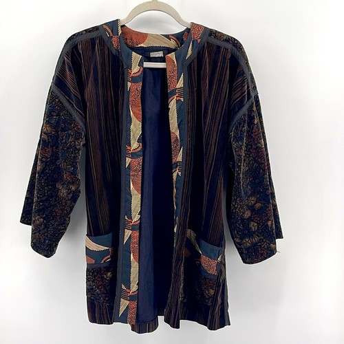Vintage Kai Knapp velvet open front longline kimono style jacket | eBay