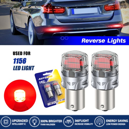 1156 7506 P21W Red LED Brake Stop Tail Light Bulb Error Free For BMW ...