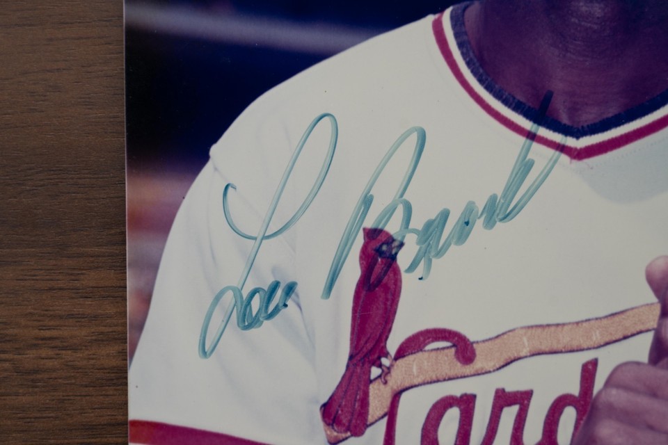 Lou Brock Signed Photo St. Louis Cardinals HOF JSA COA Autograph Rare ...