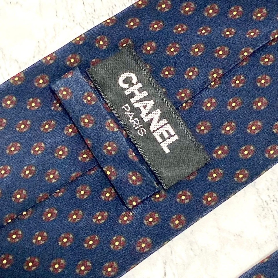 CHANEL Logo silk floral COCO Tie Men Genuine Excellent condition | eBay UK