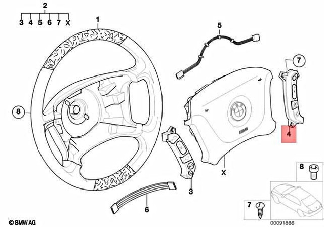 2005 BMW X3 3.0i E83 Front Steering Wheel Cruise Control Switch ...
