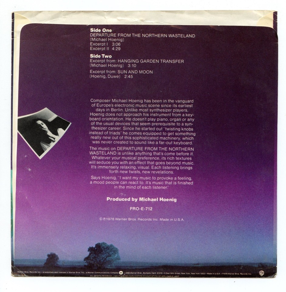 Michael Hoenig ‎Vinyl Departure from the Northern Wasteland 1978 | eBay