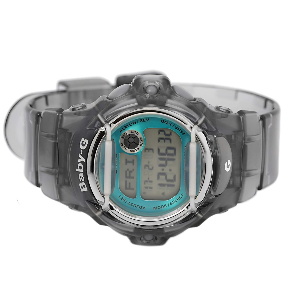 Casio Women's Watch Baby-G Blue and Grey Quartz Digital Dial Strap ...