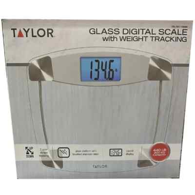 New Taylor Glass Digital Scale with Weight Tracking 440 Lb Capacity 2 ...
