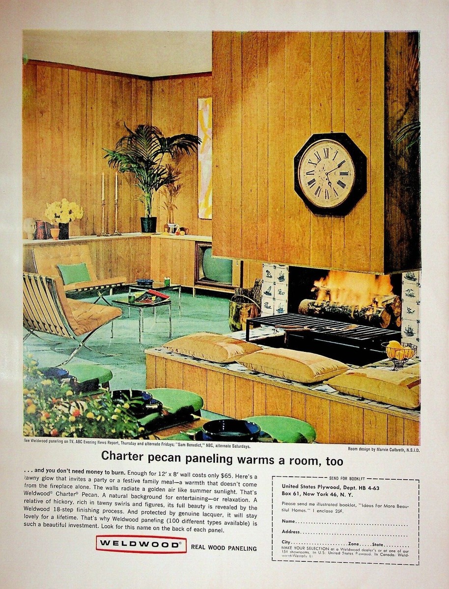 Vintage Wood Paneling Living Rooms