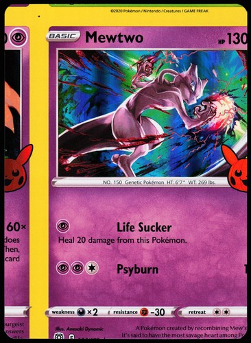 Pokemon Card - Error Miscut NFC Mewtwo Trick or Trade 075/214 Holo Rare ...
