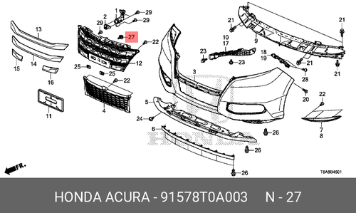 Genuine OE Clip Plastic 91578T0A003 For Honda 91578T-0A003 | eBay.de