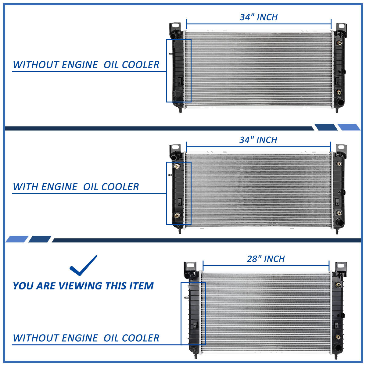 For 99-06 Silverado Sierra OE Style DPI 2334 28" W Core Radiator ...
