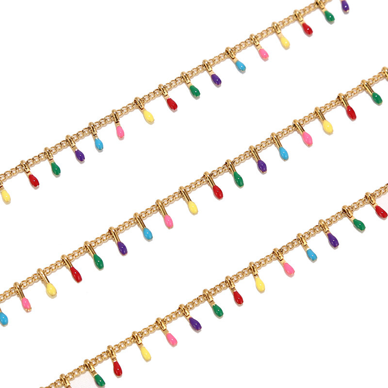 2meters Stainless Steel Colorful Enamel Dripping Chain Handmade Chain ...