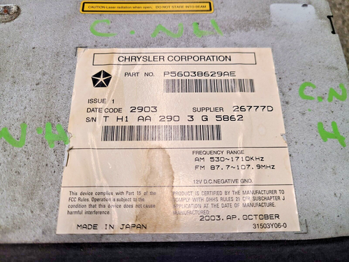 Chrysler Dodge Jeep RB1 RDS Radio CD DVD GPS Navigation System ...