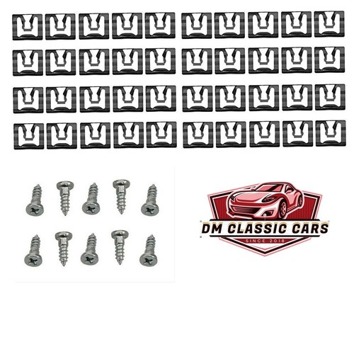 28 NOSR MOLDING CLIPS & 10 STUD SCREWS! FITS: FORD MUSTANG TORINO ...