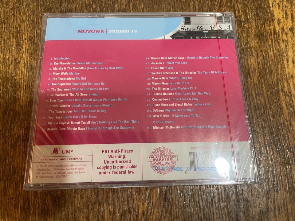 Motown Number Ones #1's Motown CD 2007 New & Sealed - 26 tracks R&B ...