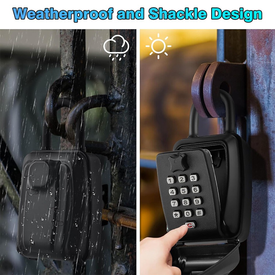 Key Lock Box Push Button Lockbox 12 Digit Combination Hanging Key Lock ...