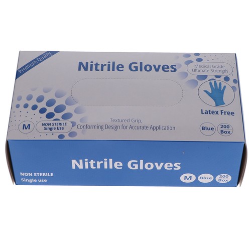 House Brand Dentistry 119202 HSB Nitrile Exam Gloves Medium Latex Free ...