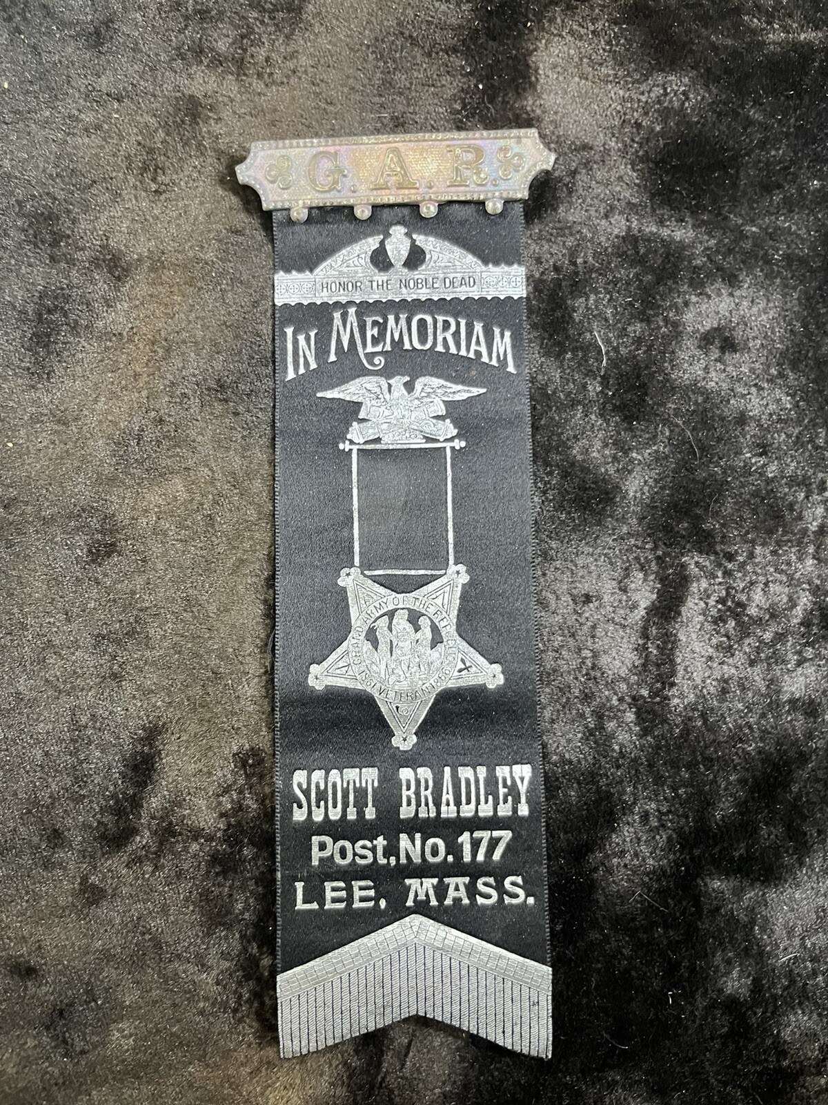 GAR VETERAN SCOTT BRADLEY LEE TEXAS RIBBON POST 177 | eBay