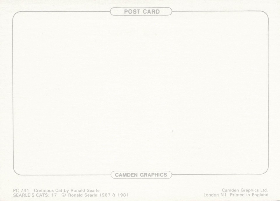 Laboratory Cat Comic Ronald Searle PC 741 1981 Unused Camden Graphics ...