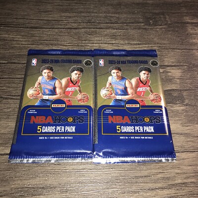 (2) Packs of 2023-24 Panini Nba Hoops -5 Card Packs-Factory Sealed ...