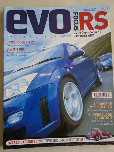 Evo No 48 Oct 2002 Golf R32, 206 GTi 180, Focus RS vs Clio Cup vs ...