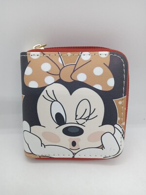Minnie Mouse Coin Purse Wallet Red With Zipper | eBay