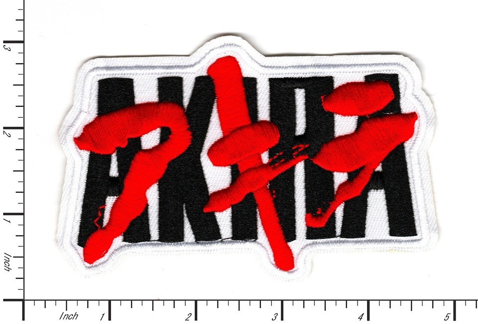 Akira Anime Logo Embroidered Iron on Patch – V2 Cyberpunk Black & Red ...