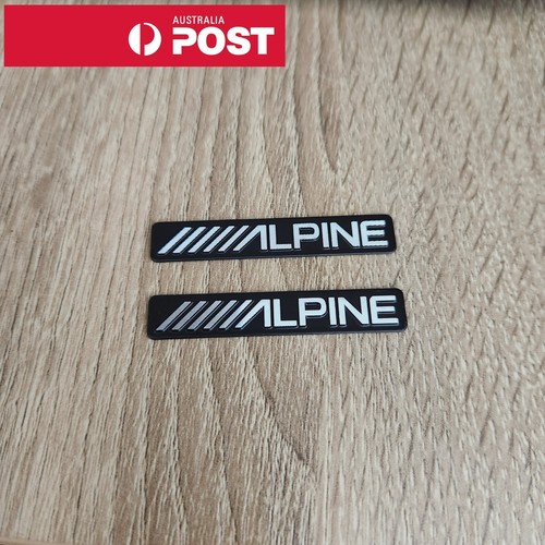 2 x ALPINE BADGE SPEAKER STICKER EMBLEM 53mm x 9mm adhesive back | eBay ...
