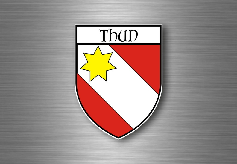 Sticker decal souvenir car coat of arms shield city flag switzerland ...