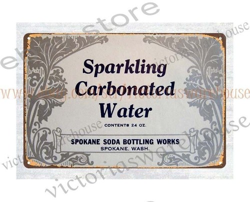 Sparkling Carbonated Water retro soda drink metal tin sign art prints ...