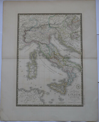 Original 1829 Ancient Italy - Brue Atlas 26" x 21" huge map - Antique ...
