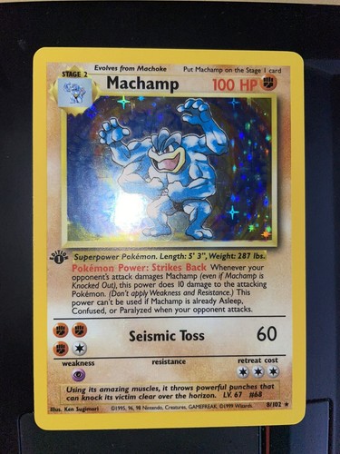 Pokemon 1st Edition Machamp 8/102 Base Set - Holo - MINT - PSA/BGS/CGC ...