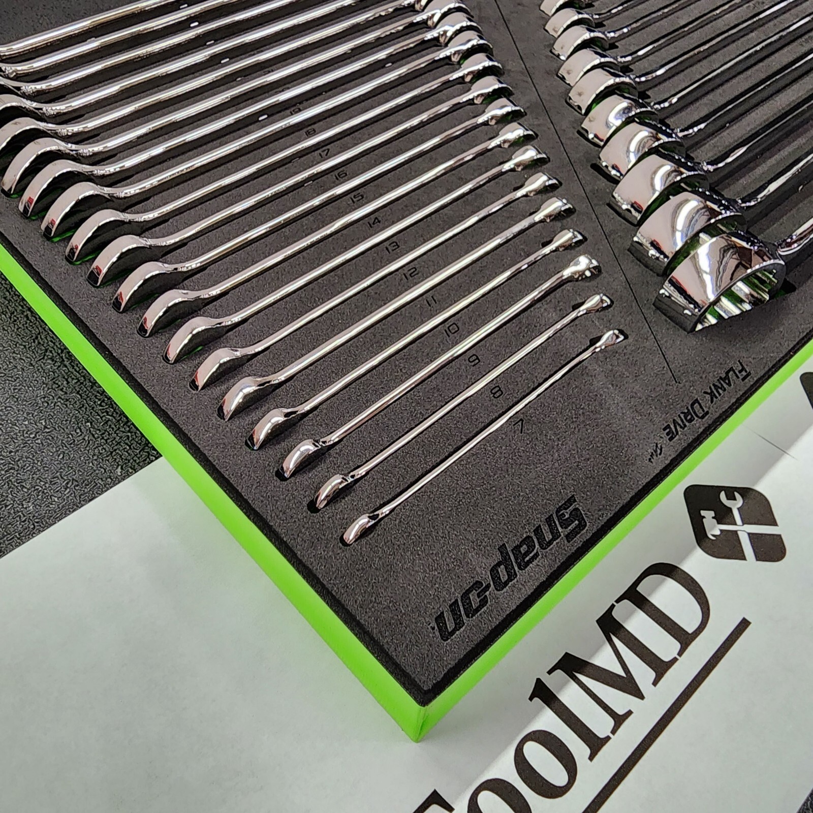 Snap-on Tools NEW GREEN 38-Piece MASTER Flank Drive Plus Wrench Set ...