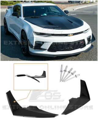 EOS Glossy Black Front Bumper Side Canards Dive Plane For Camaro SS 16 ...