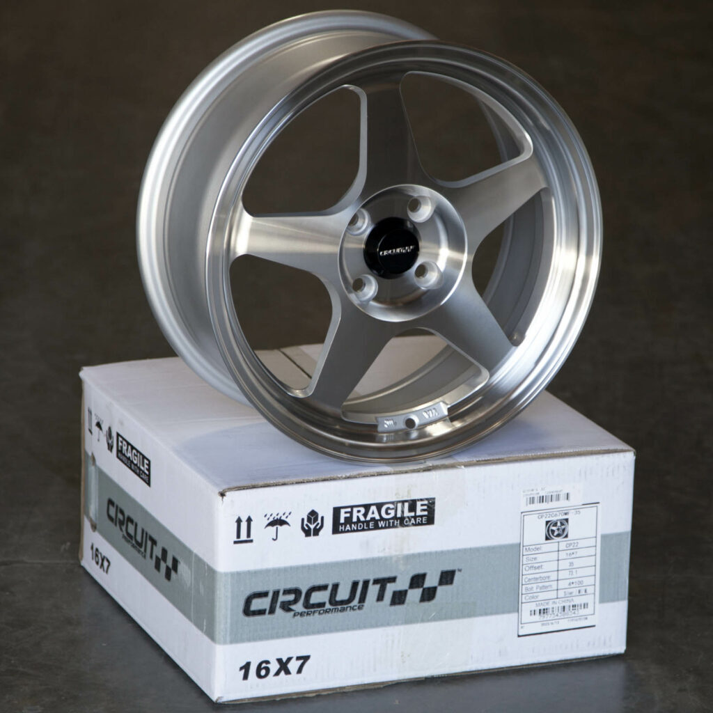 4 Circuit CP22 16x7 4-100 35 Machined Silver Wheels | Acura Integra DC2 ...