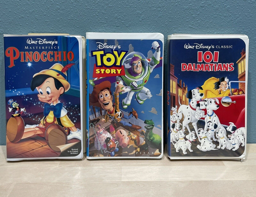 VTG Disney VHS Toy Story Pinocchio and Black Diamond Ed 101 Dalmatians ...
