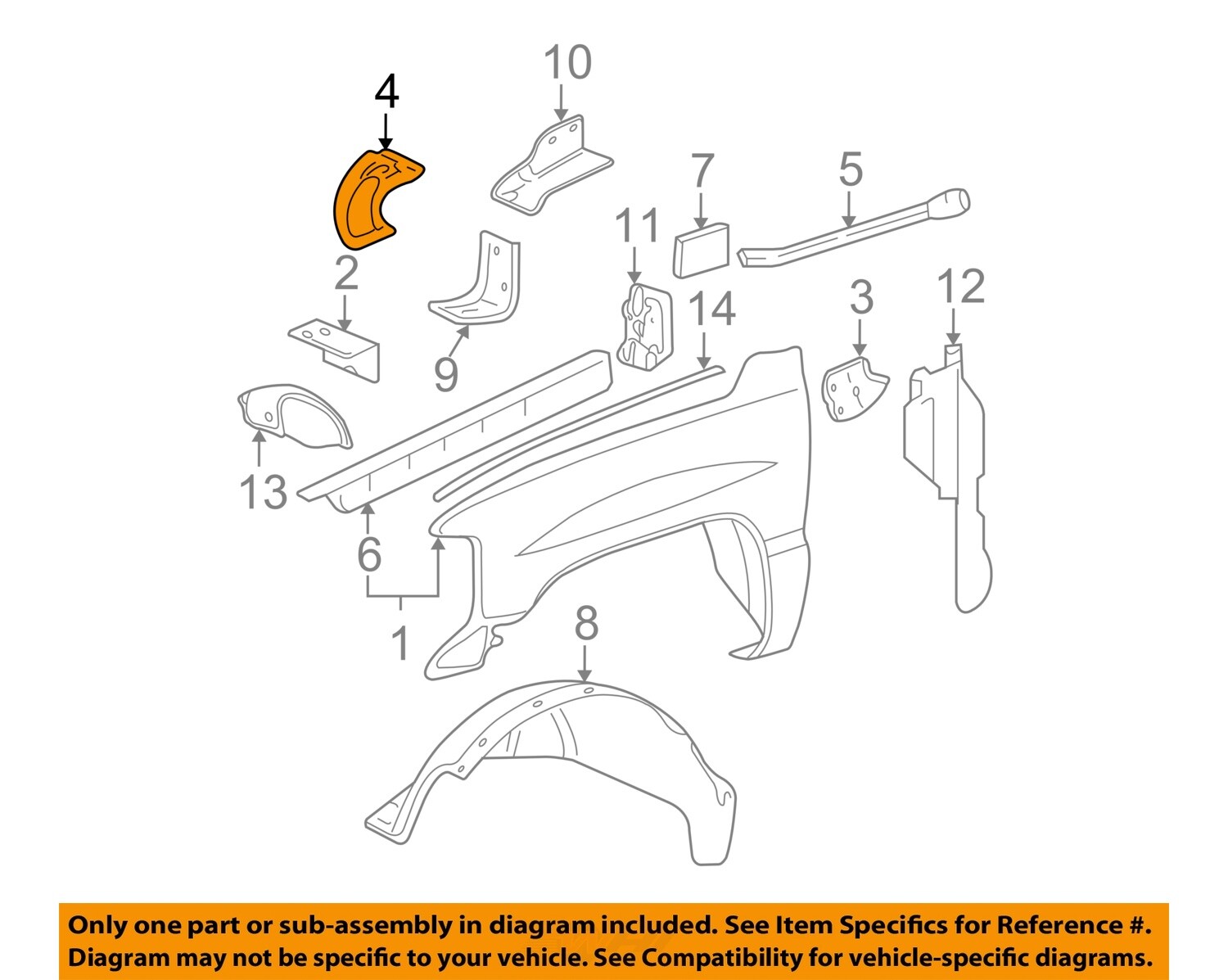 GM OEM 99-07 Avalanche 1500 Fender Fender Components-Fender Brace ...