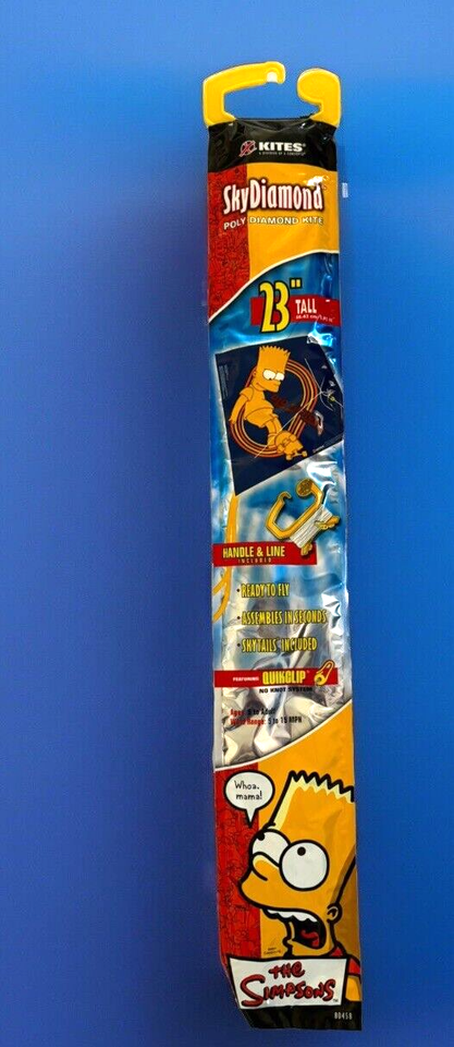 2 Vtg The Simpsons Kites 45" Flip Flop 23" Sky Diamond Bart NEW Old ...