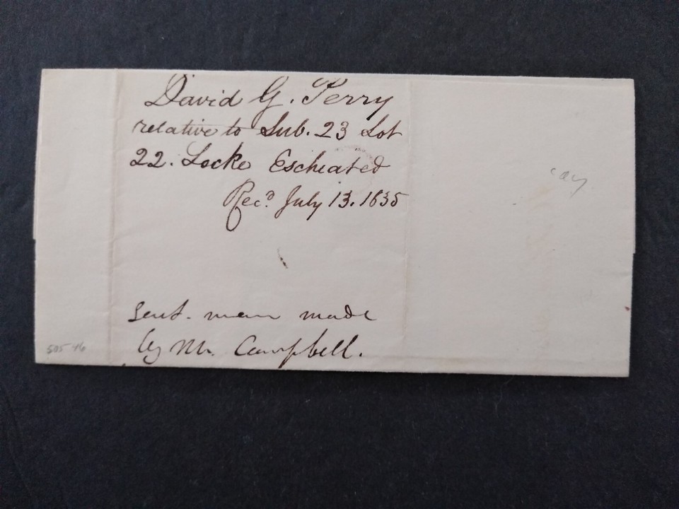 New York: Locke 1835 Stampless Cover, GEM BLACK OVAL, Postmaster Free ...