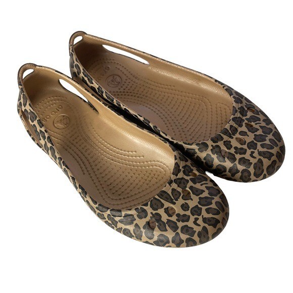 CROCS Kadee Women’s Leopard Print Ballet Flats Size 9… - Gem
