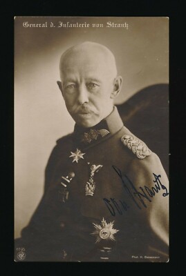 WW1 German Imperial ink signed postcard WW2 General Hermann von Strantz ...