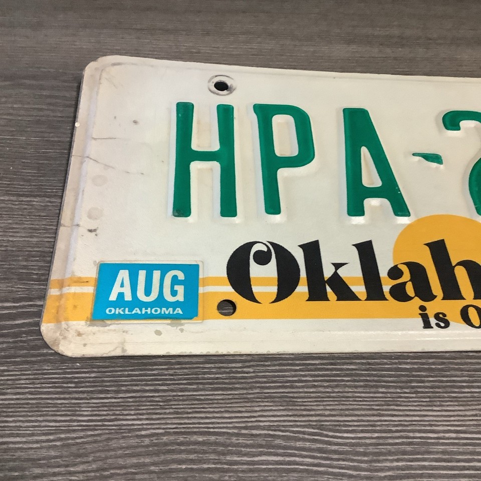 Vintage Oklahoma Is OK License Plate 1980’s Sunrise Design | eBay