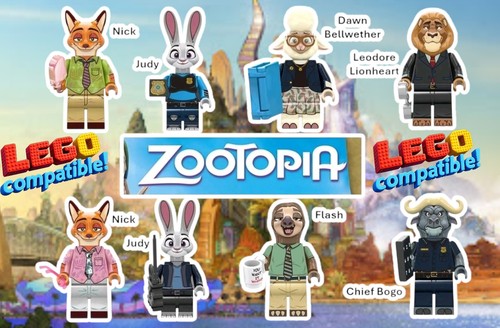 8X Figure Lot Nick Wilde Judy Hopps FLASH LEONARD BOGO Zootopia ...