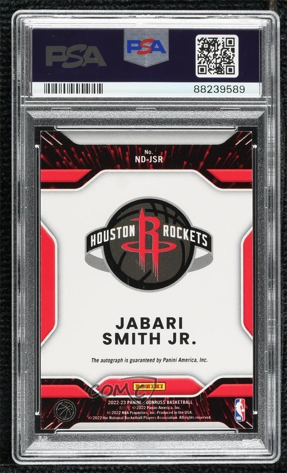 2022-23 Panini Donruss Next Day Jabari Smith Jr #ND-JSR PSA 7 Rookie Auto RC | eBay