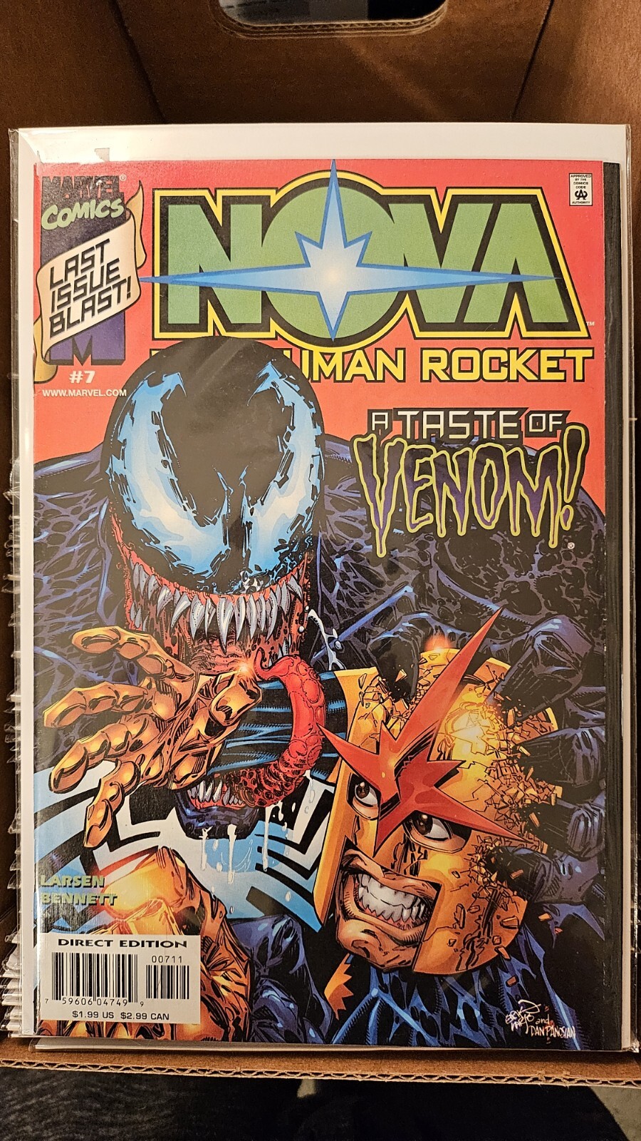 NOVA THE HUMAN ROCKET #7 - MARVEL COMICS, VENOM APPEARANCE, LAST ISSUE ...