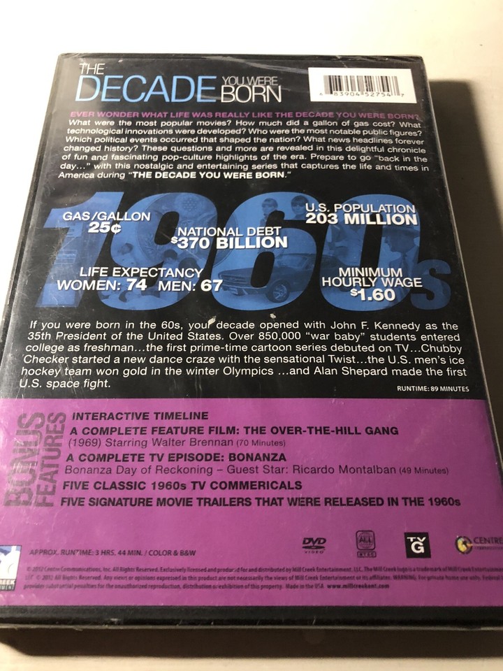 The Decade You Were Born: The 60s (2012) DVD NEW Nostalgic ...