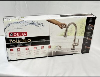 DELTA Greydon TOUCH2O Pull-Down Kitchen Faucet Stainless Steel 19826TZ ...