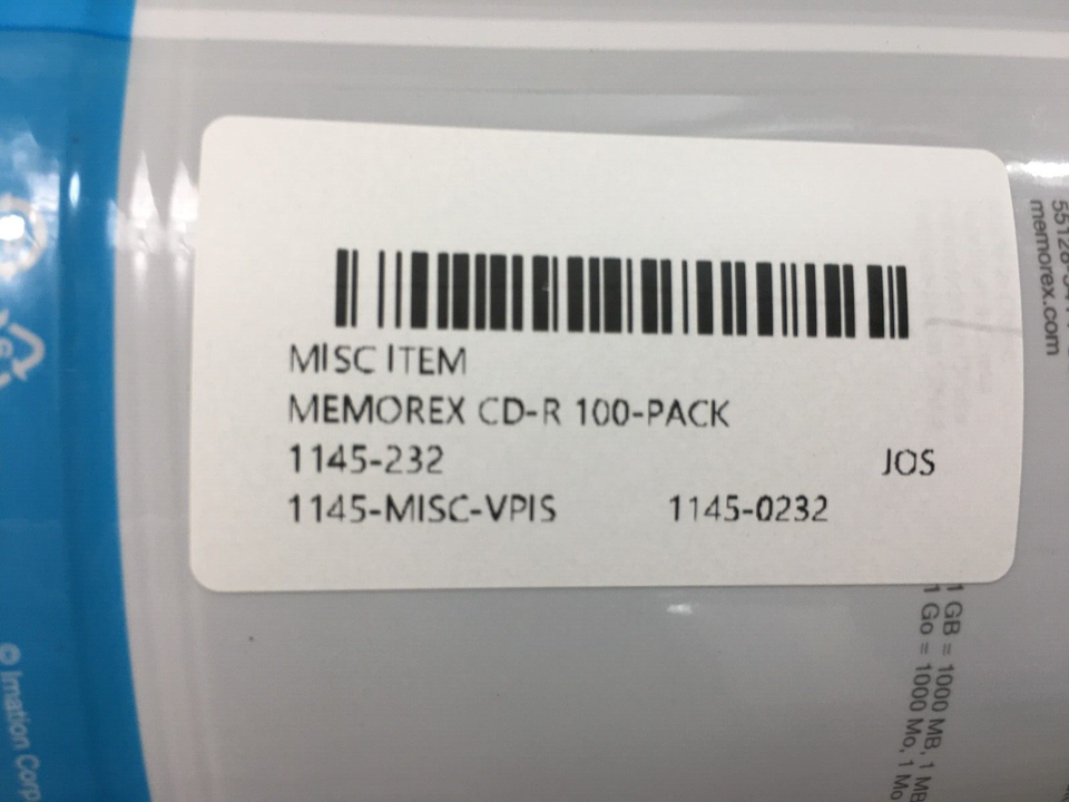 Memorex CD-R 100 Pack / 52X / 700 MB / 80 Min | eBay