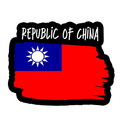 2 x Republic Of China Country FLAG TEXT Sticker Stickers window car 4x4 ...