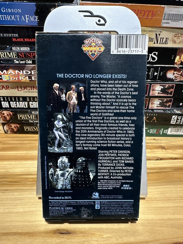 Doctor Who - The Five Doctors (VHS, 1989) Troughton Pertwee Davison ...