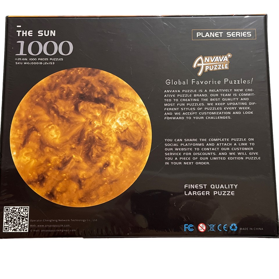 The Sun Puzzle Anvava Puzzle Planet Series 1000 PC Puzzle Sealed | eBay